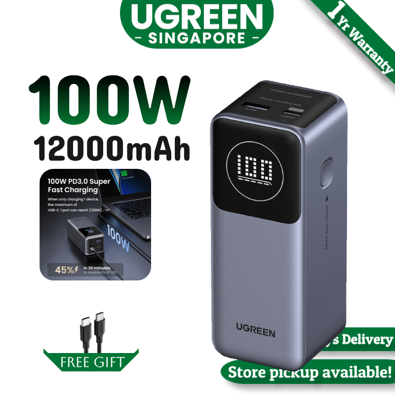 UGREEN 12000mAh Laptop Powerbank PD 100W Fast Charging Power Bank for ...