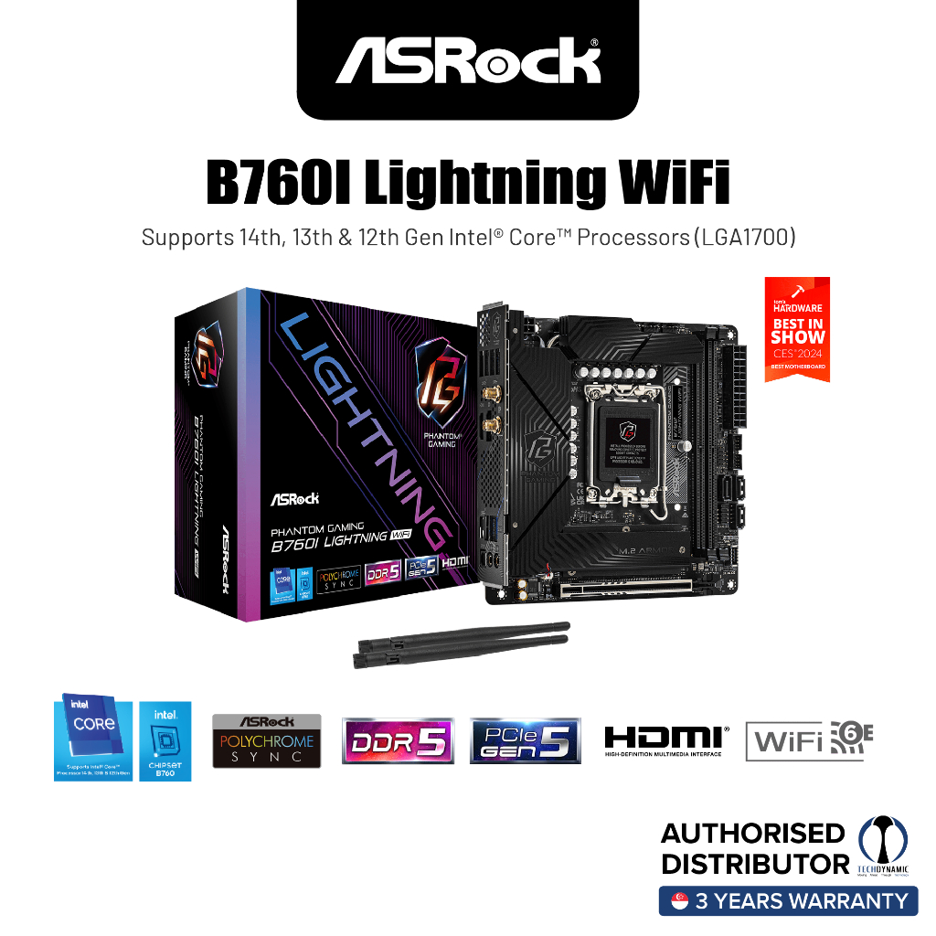 ASROCK B760I LIGHTNING WIFI ITX Motherboard | Shopee Singapore