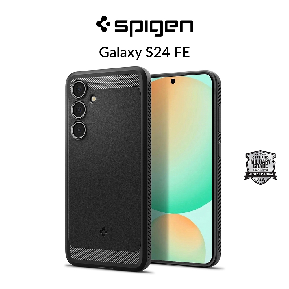 Spigen Samsung S24 FE Case Rugged Armor Samsung S24 Fe Casing Mil-Grade Protection Car-inspired ...
