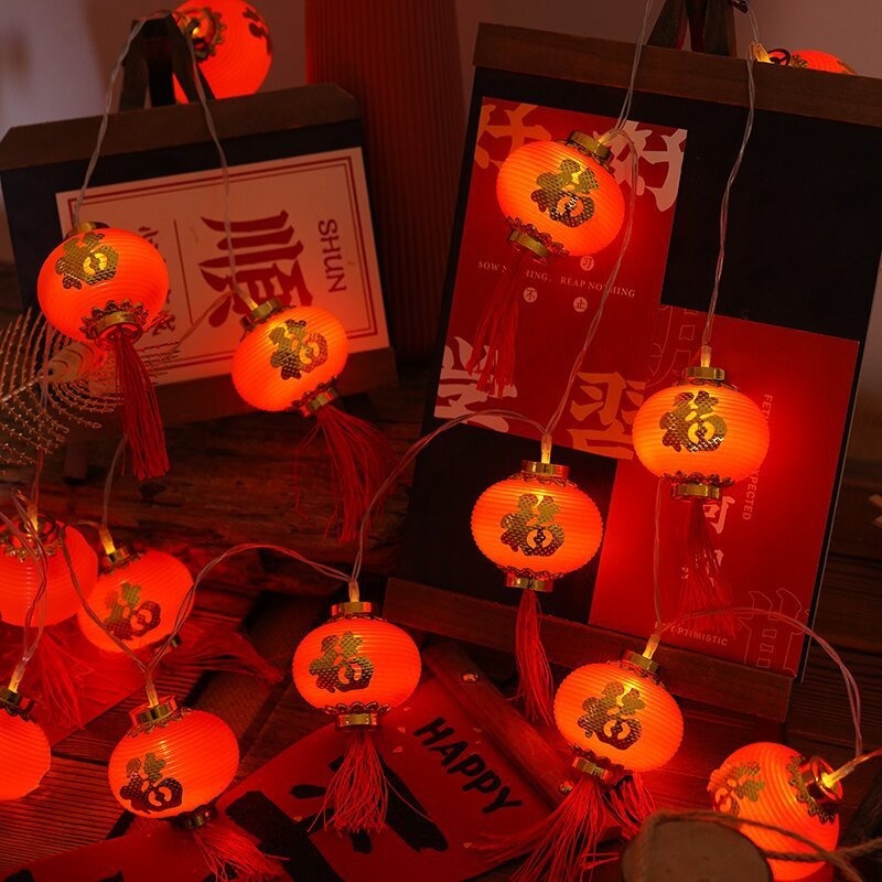 Chinese New Year Red Lantern LED String Light CNY Decoration BATTERY ...