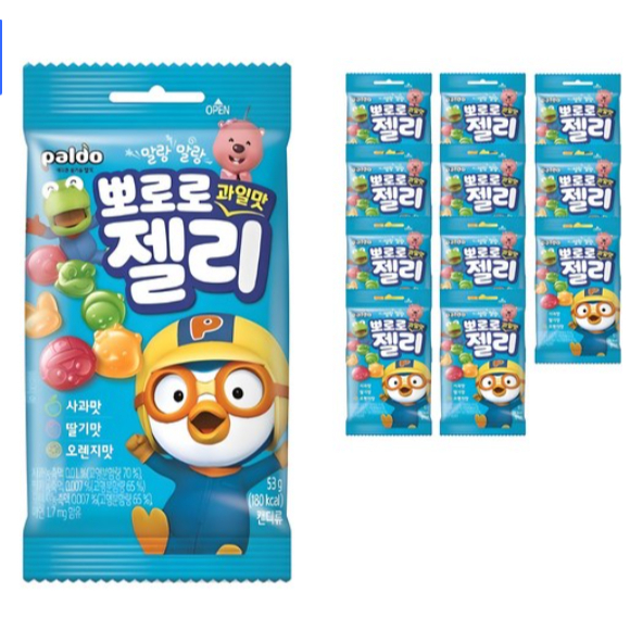 PALDO PORORO Fruit Flavor Jelly 53g x 12 packs | Shopee Singapore
