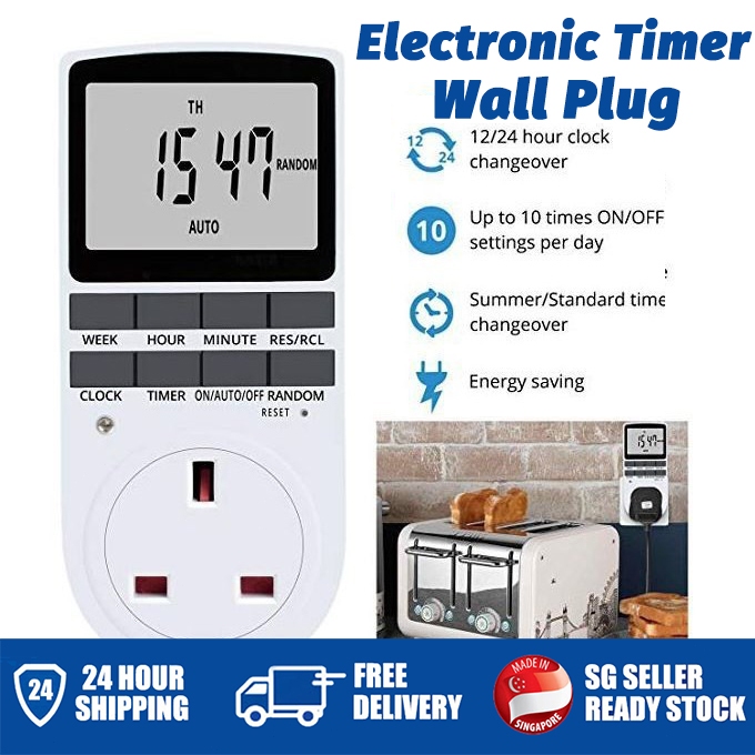 SG [In Stock]SG plug Digital Timer Switch UK Plug Timer Switch Socket ...