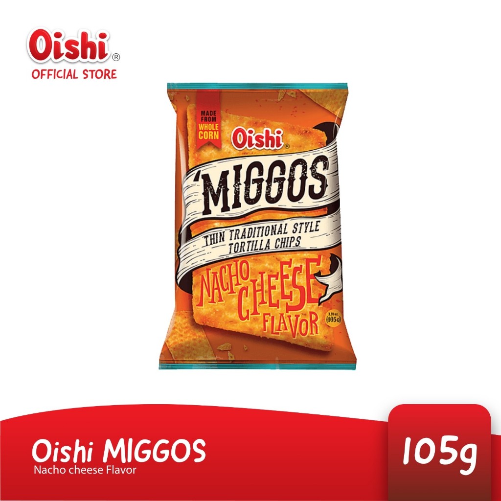Oishi Miggos Tortilla Chips Nacho Cheese/Sweet Corn 105g | Shopee Singapore