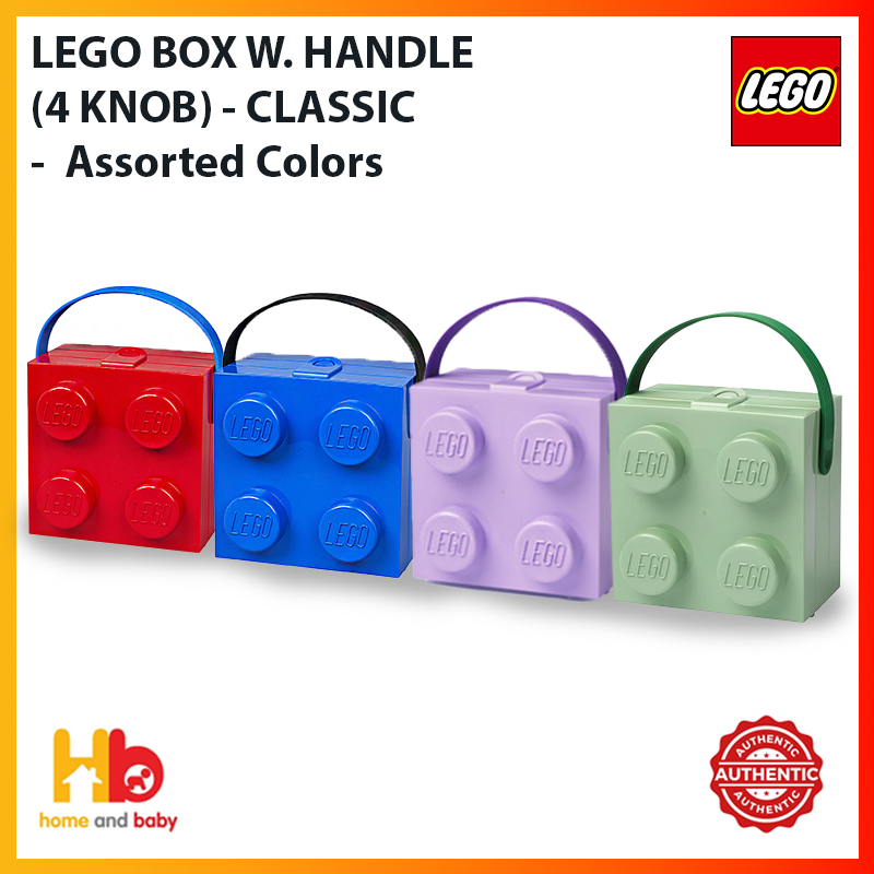 LEGO Lunch BOX W. HANDLE (4 KNOB) - CLASSIC - Assorted Colors (SG Ready ...