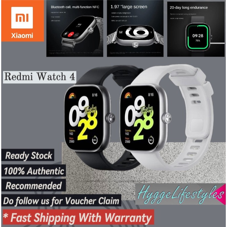 Xiaomi Redmi Watch 4 I Ultra-large 1.97" AMOLED display I Supports ...