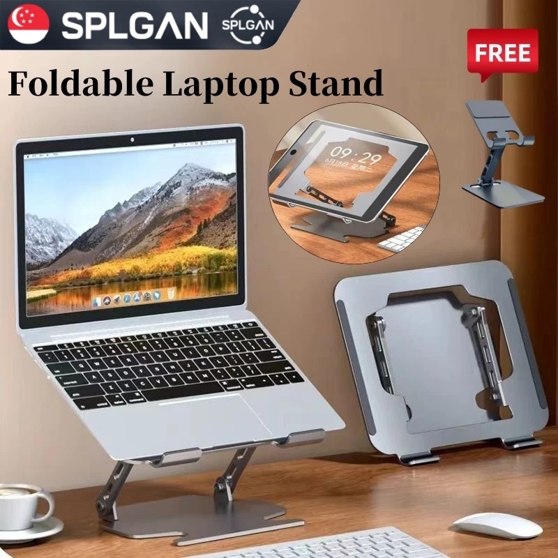 【SPLGAN】Foldable Laptop Stand Carbon Steel Laptop Stand Dual Axis Non ...
