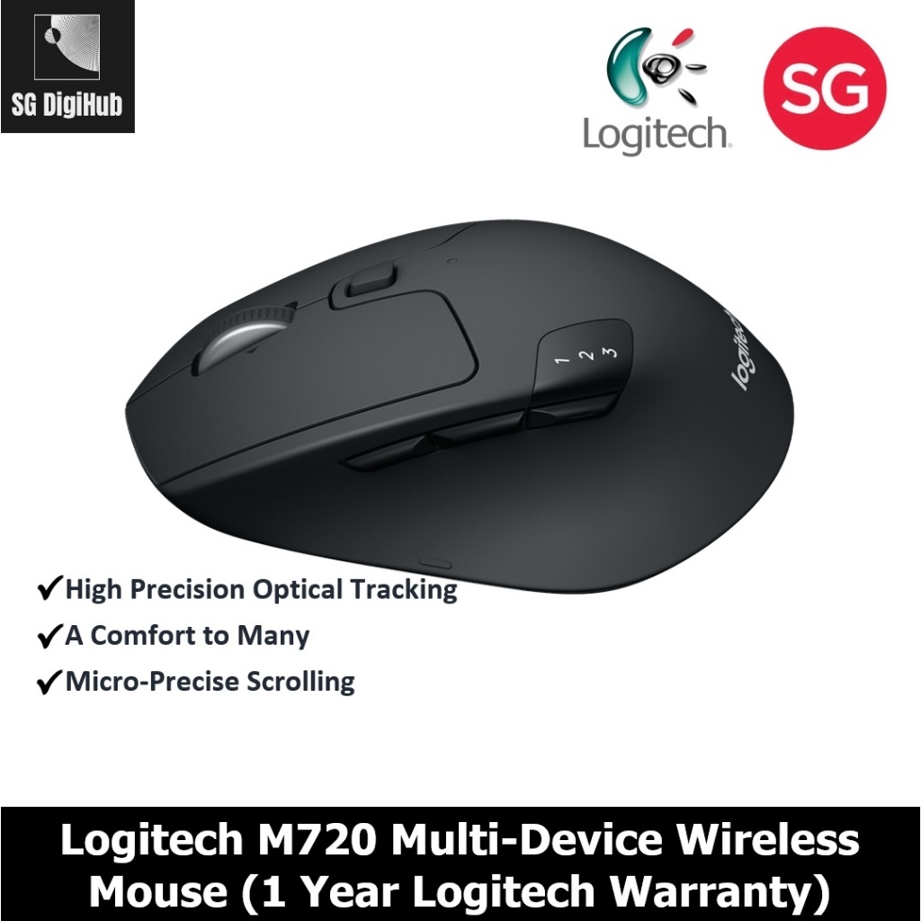 Logitech M720 Triathlon Multi-Device Wireless Mouse with Hyper-fast ...