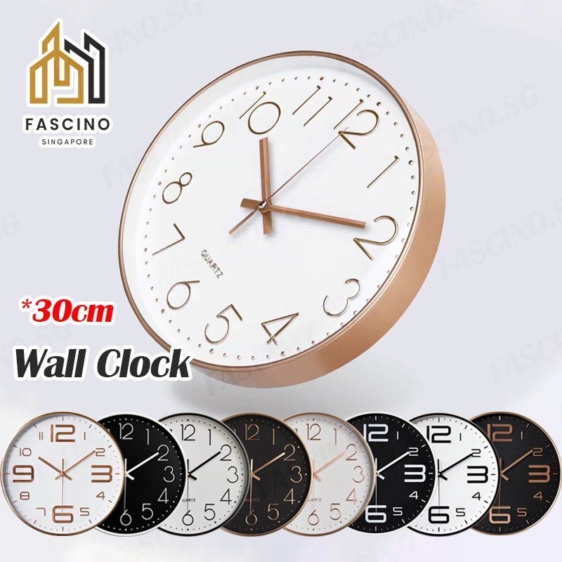 【SG】12in Wall Clock 30cm Silent Non-Ticking Clocks Quartz Clock for ... 【SG】12in Wall Clock 30cm Silent Non-Ticking Clocks Quartz Clock for ...