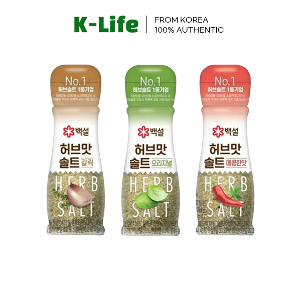 CJ CHEILJEDANG｜Beksul Herb Flavor Salt Seasonings 50g｜Original / Garlic ...