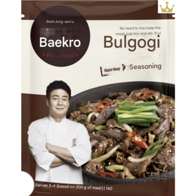 PAIK COOK Baek Jong-won's Korean popular Bulgogi Beef Seasoning, 160g ...