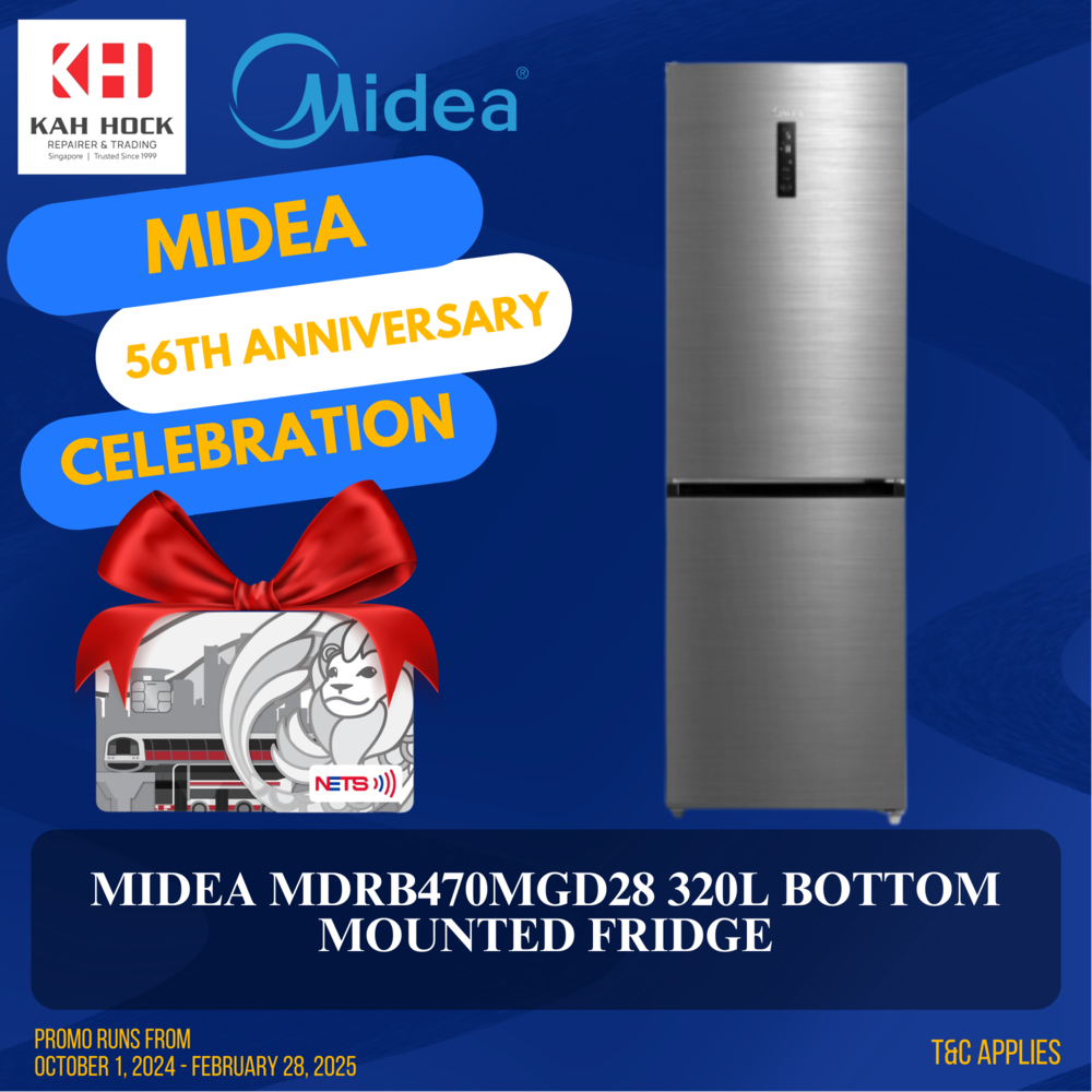 MIDEA MDRB470MGD28 320L BOTTOM MOUNTED FRIDGE [3 TICKS] - 2 YEARS ...