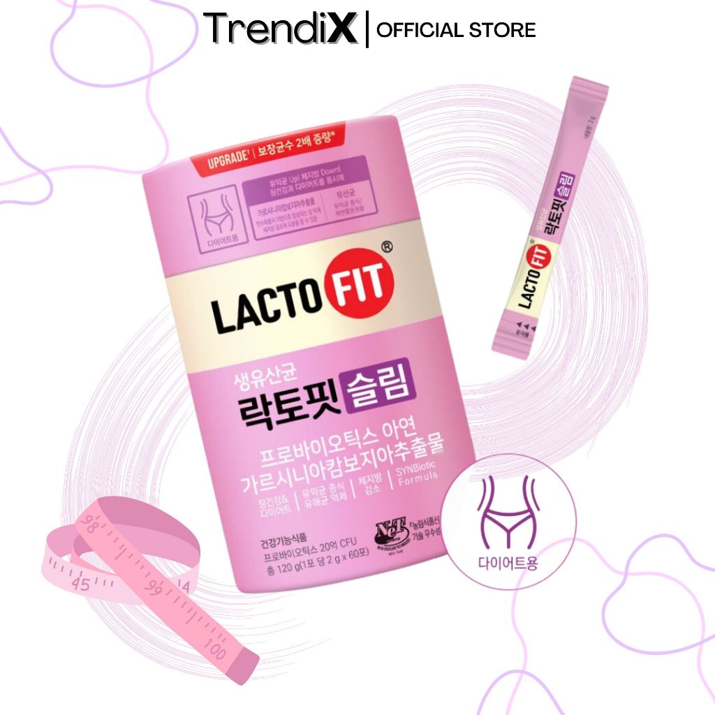 LACTO-FIT Slim Probiotics Lactobacillus 60 Units, 120 g, 3 set | Shopee ...