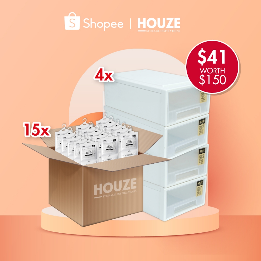 Shopee x HOUZE 19PCS Wardrobe Essentials Brand Box SGD41 (Worth SGD150 ...