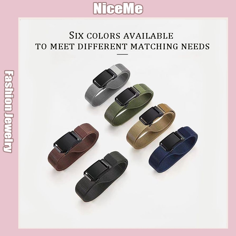 Fashion New Men's Nylon Belt Plastic Pressing Buckle Canvas Military ...