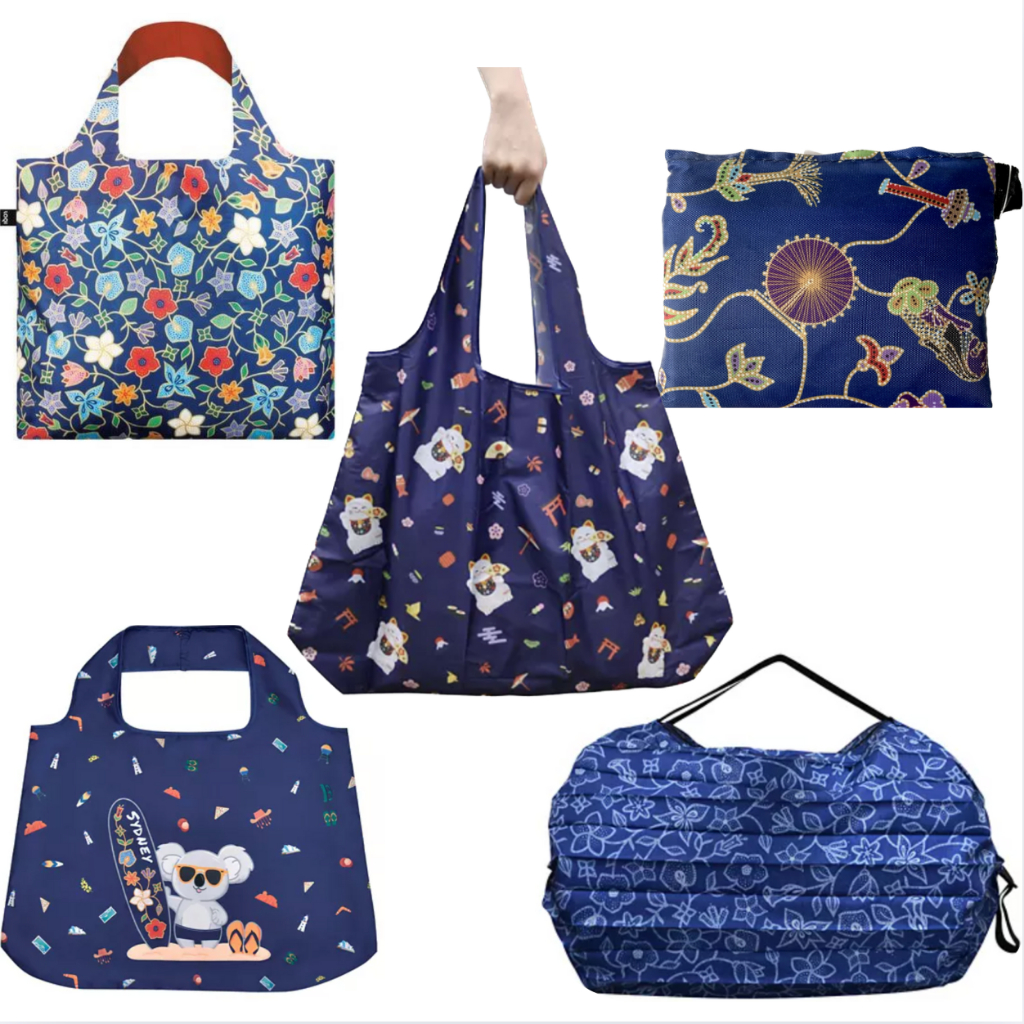 Batik Foldable Tote Shopping Bag Reusable Water Resistant Lightweight ...