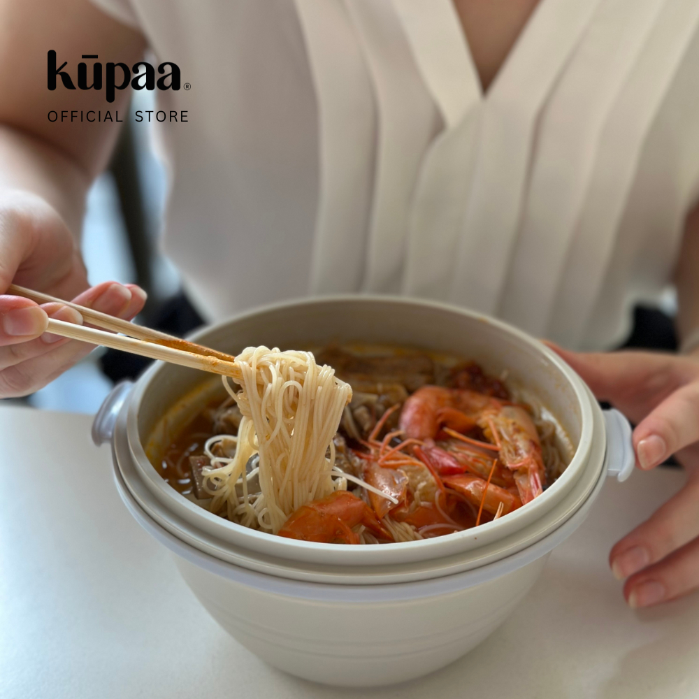 [kupaa] reusable lunch box: bowl & carrier duet (1300ml) - leakproof ...