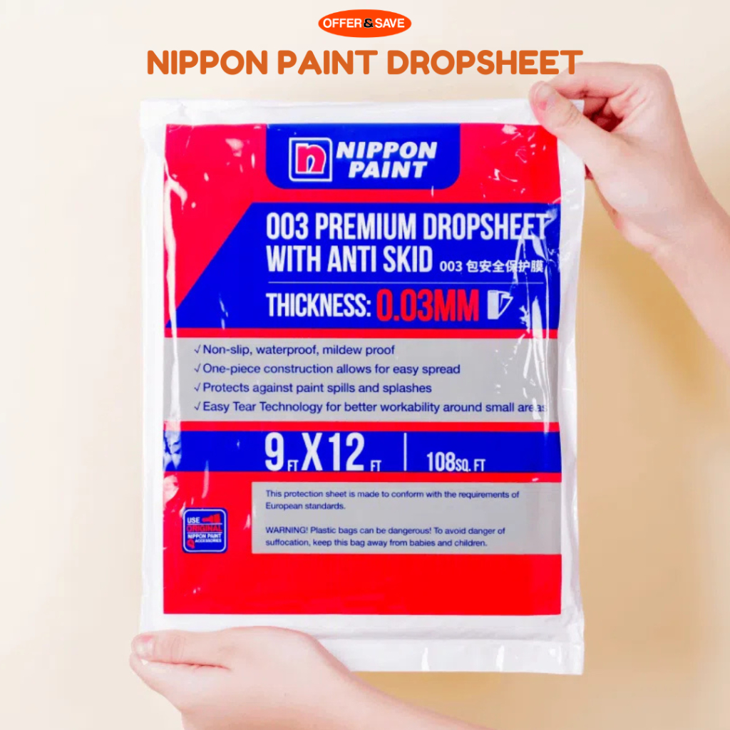 Nippon Paint Plastic Premium Dropsheet with Anti-Skid Painting Sheet ...