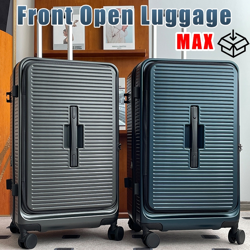 【Free Gifts】20/24/28 Inch Luggage Front Open Luggage Bag TSA Lock ...