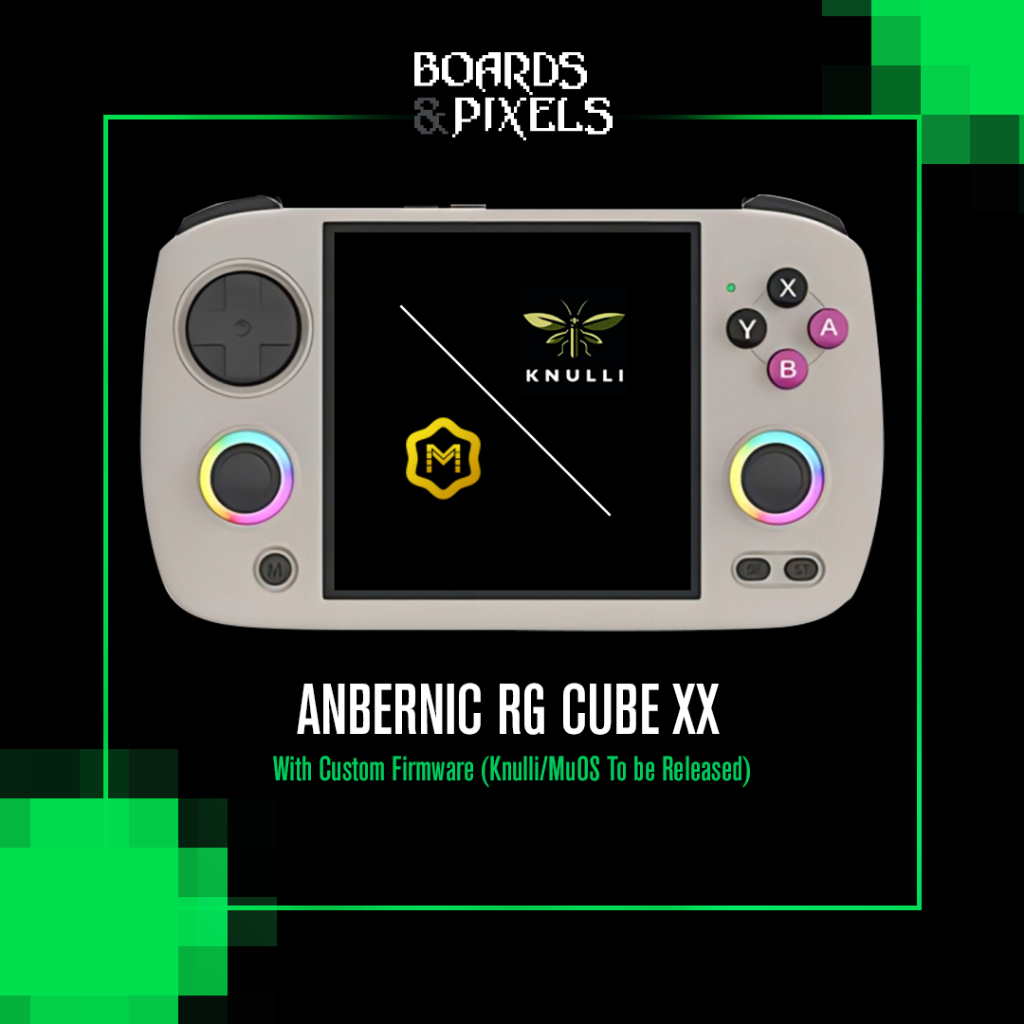 Anbernic RG CubeXX Cube XX Retro Handheld 1:1 Aspect Ratio Screen with Custom Firmware Installed ...