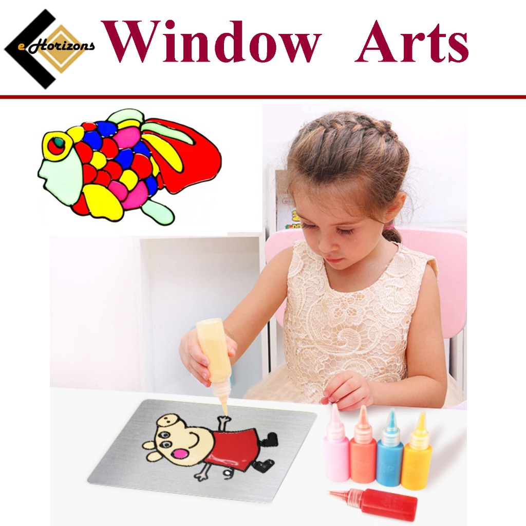 Glass Sticker Glue Paint Window Art Kits (Oven Baked) Children Art ...