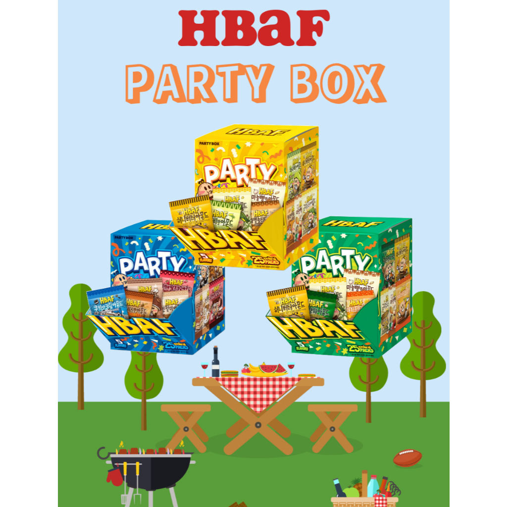 [HBAF] Korean Almond Snack Party Box – Assorted Flavors for Gifting & Sharing (25 Packs x 20g ...