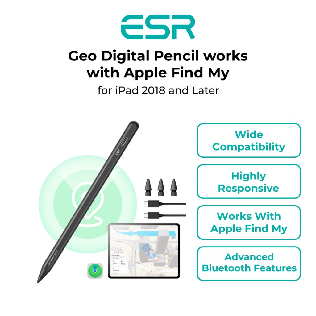 ESR Geo Digital Pencil works with Apple Find My | Shopee Singapore