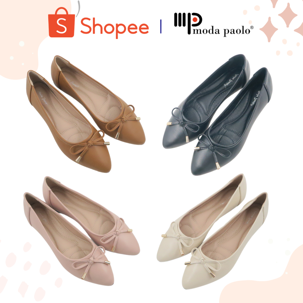 Moda Paolo Ladies Flat Shoes Pointed Toe Bow Design Formal Wear (35116T ...
