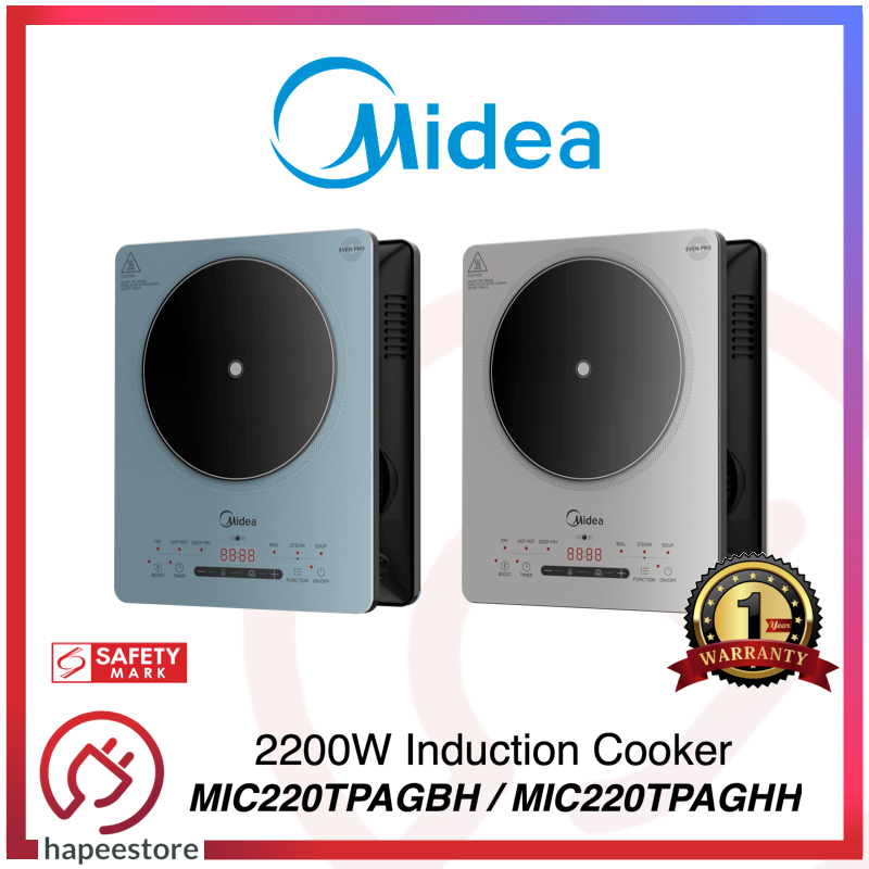 Midea 2200W Induction Cooker (High Powered) 2 Colours Blue / Grey ...