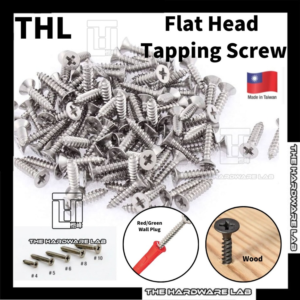 {The Hardware Lab}THL Tapping Screw For Wood All Size (Per Box ...