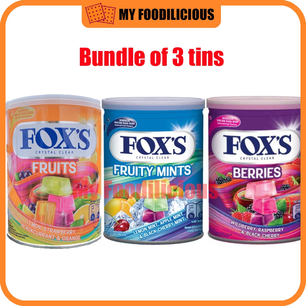 FOX'S Crystal Clear Fruits / Berries / Fruity Mint Candy Tin 180gm ...