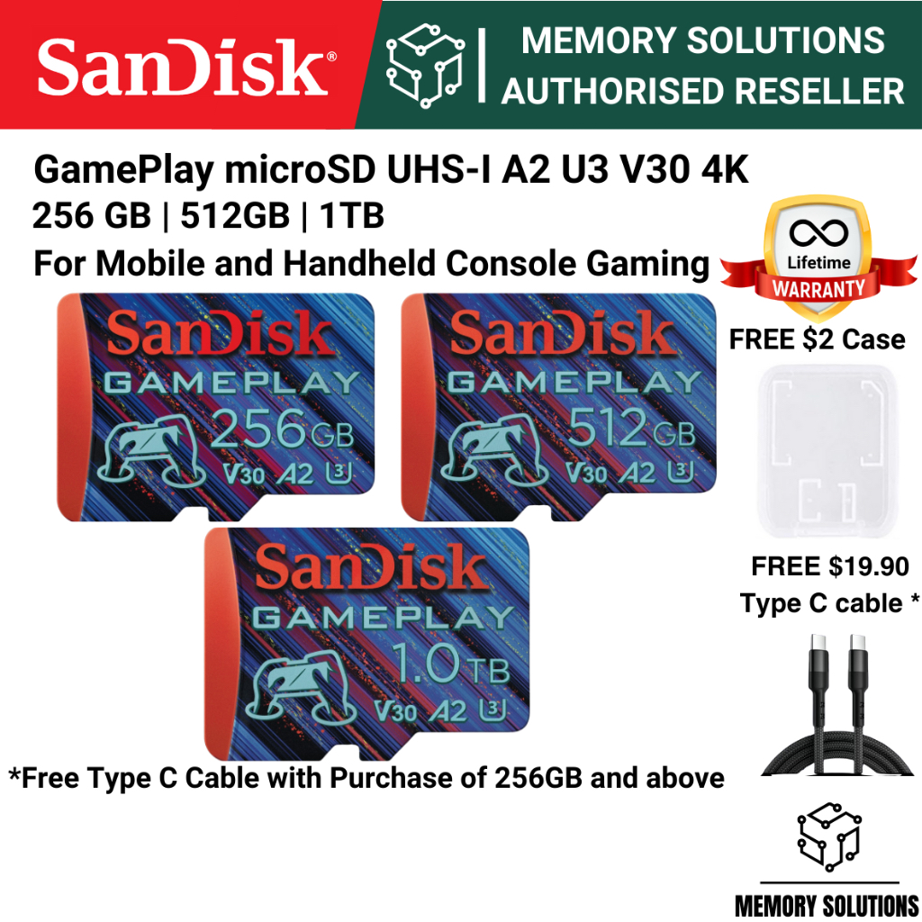 SanDisk GamePlay microSD Card | Mobile Gaming/Handheld Console Gaming/Record Games 256GB 512GB ...