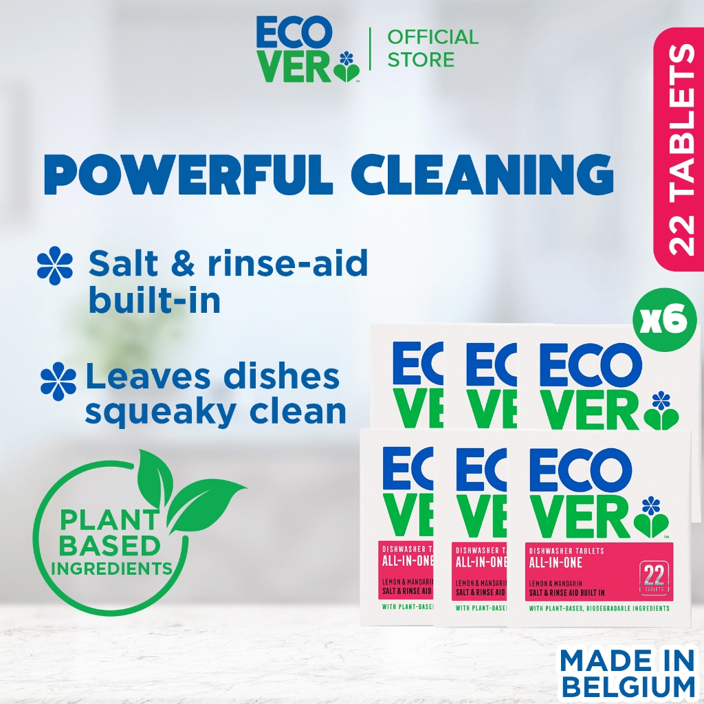 [Bundle of 6] Ecover Dishwasher Tablets All-in-One 22s (6 packs ...