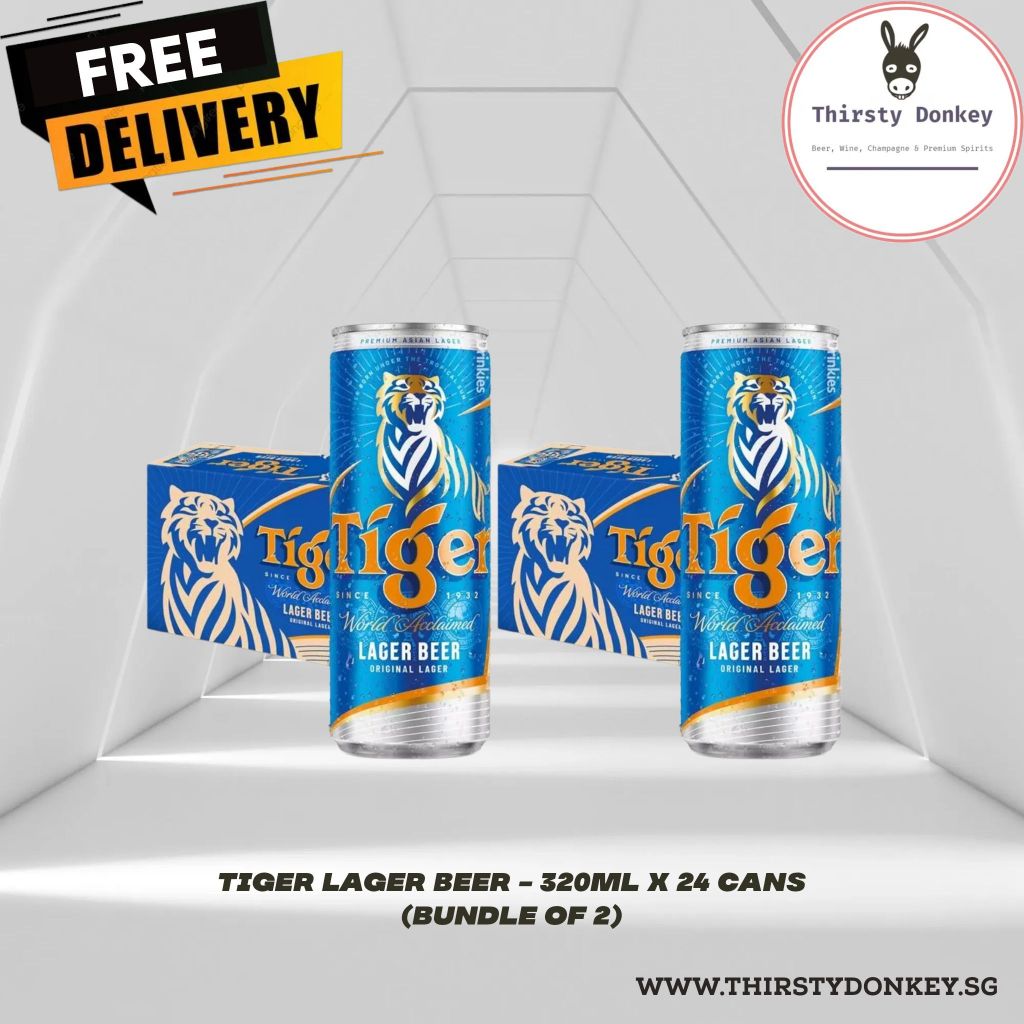 Tiger Lager Beer - 320ml x 24 Cans (Bundle of 2) (BBD: 01/2026 ...