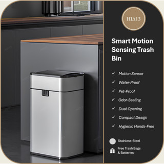 [SG STOCK] Dual Slide Opening Smart Motion Sensing Trash Bin | Shopee ...