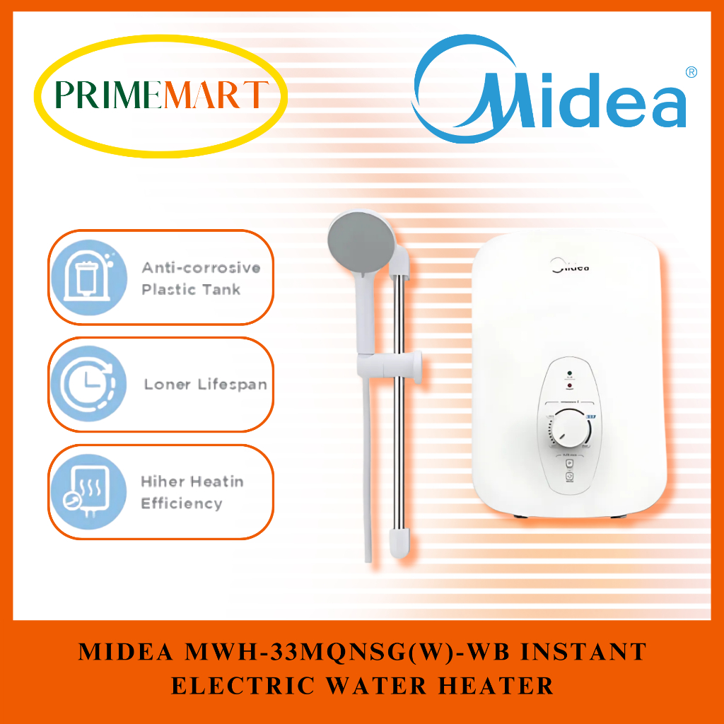 MIDEA MWH-33MQNSG(W)-WB INSTANT ELECTRIC WATER HEATER + 1 YEAR WARRANTY ...