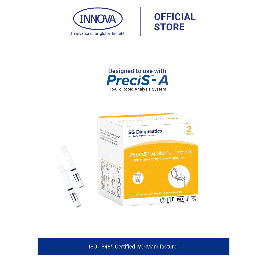 SG Diagnostics PreciS-A HbA1c Test Kits/ Test Strips 2's (replenishment ...