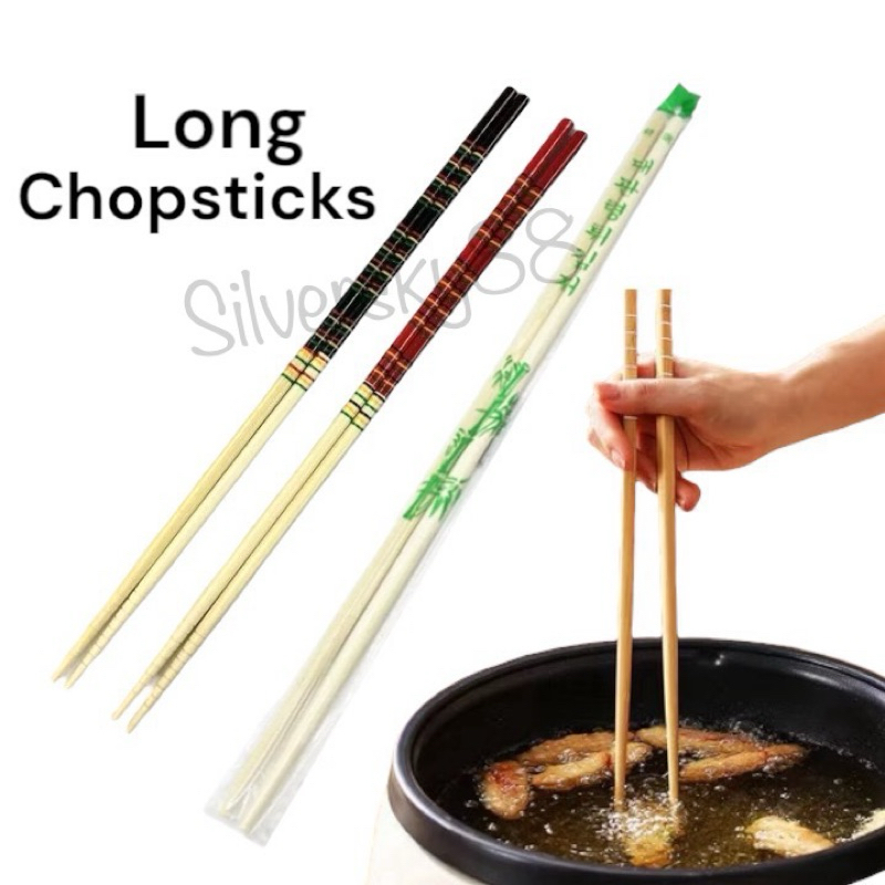 Long Chopsticks For Frying Extra Long Wood Bamboo Chopstick | Shopee ...