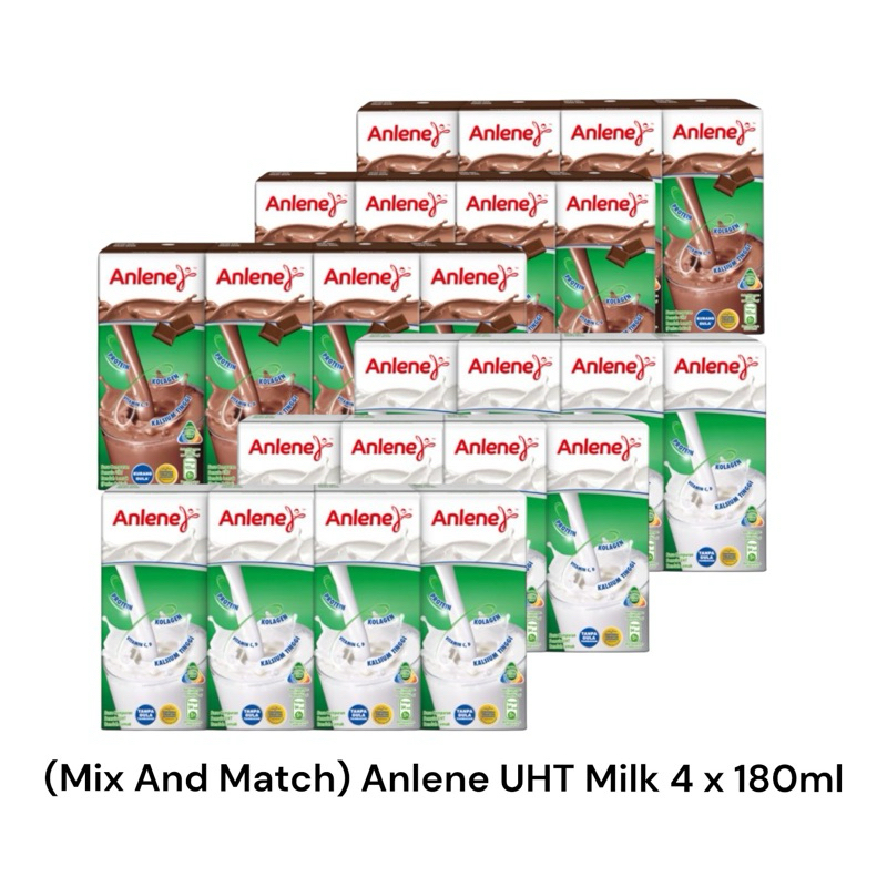 (Min 3 sets) Mix and match Anlene UHT Milk 4 x 180ml | Shopee Singapore