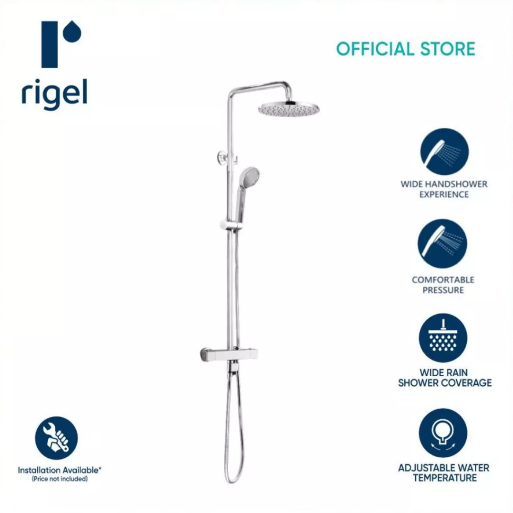 RIGEL Thermostatic Rain Shower Set TSME8055B | Shopee Singapore
