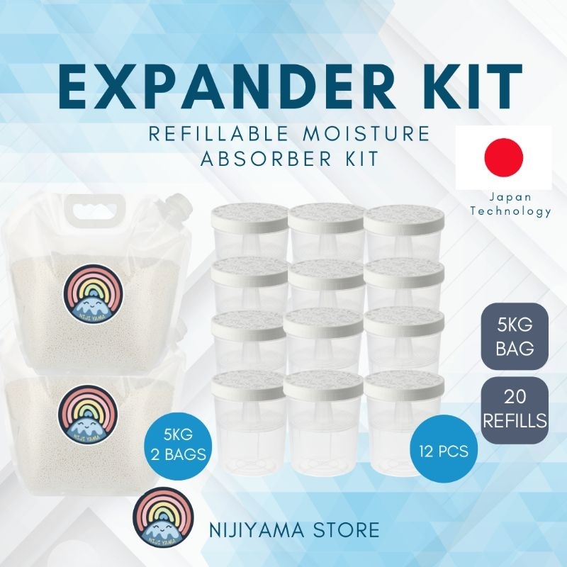 NIJIYAMA Dehumidifier EXPANDER KIT Eco-friendly Moisture Absorber ...