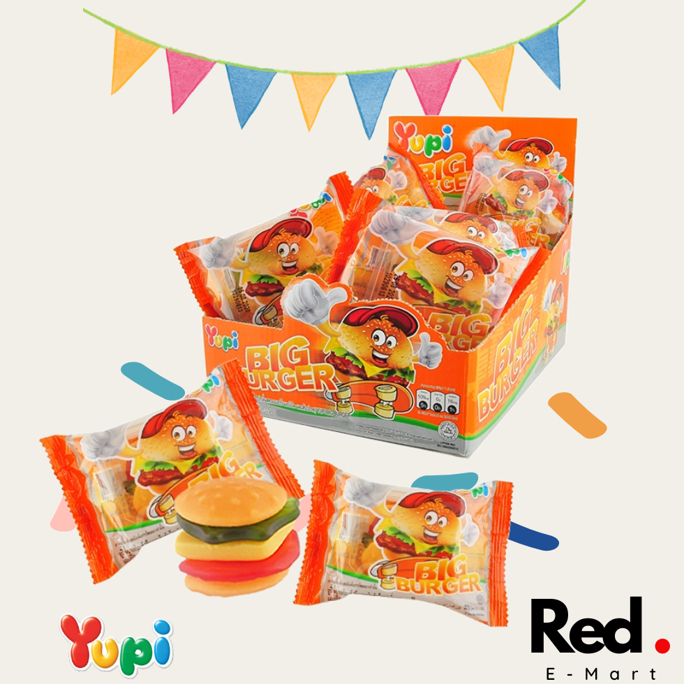 Yupi Big Burger 28g Gummy Halal Candy Kids Children Party Sweets Treats ...