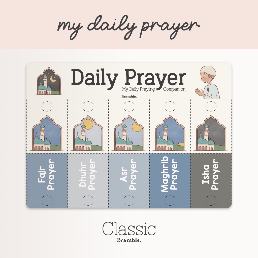 Bramble – Daily Prayer Routine Board for Boys | Solat Chart for Kids ...