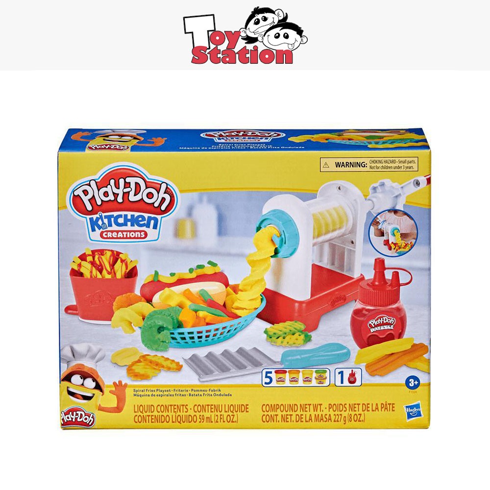 Hasbro Play-Doh Kitchen Creations Spiral Fries Playset with 5 Cans of ...
