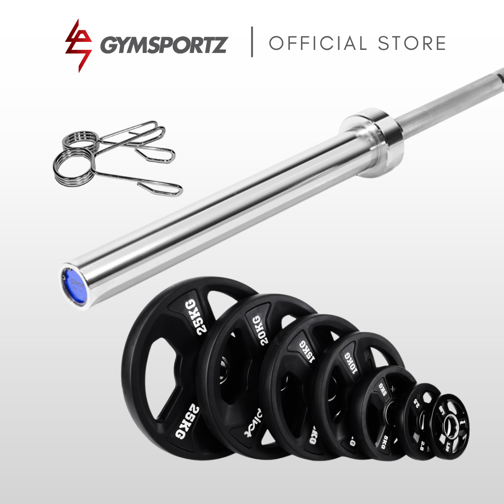 57.5KG Pivot Rubber Olympic Barbell Kit | Shopee Singapore