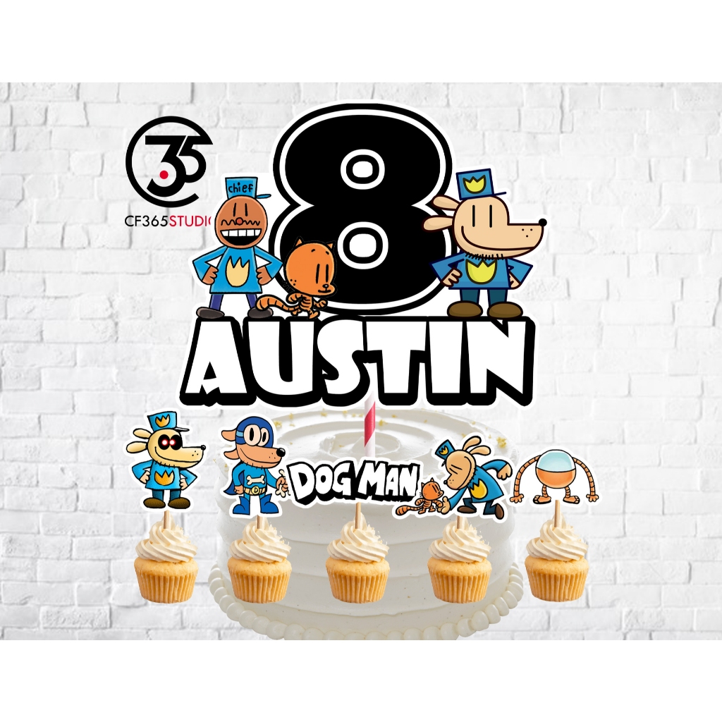 [SG SELLER] Dog Man Cake Topper, Custom Dog Man Topper, Dog Man ...