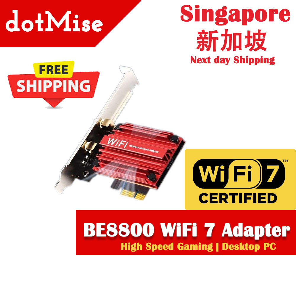 BE8800 Wi‑Fi 7 PCIe Network Card Tri‑Band 8,800 Mbps + Bluetooth 5.4 ...