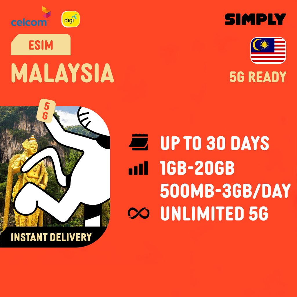 SIMPLY [eSIM] Malaysia | 3-30 Days | Fixed 3GB-50GB Data | No Registration Required | Shopee ...