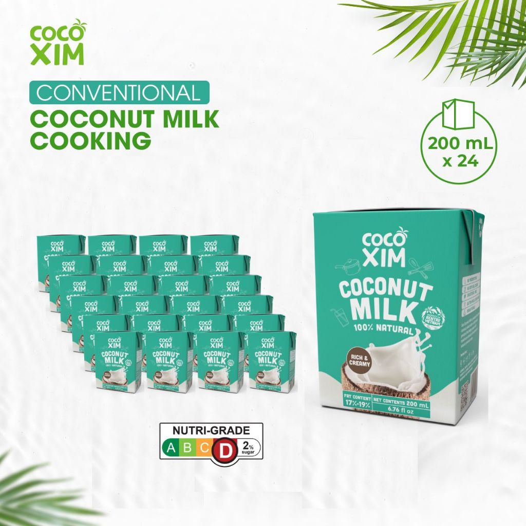 Cocoxim Conventional Coconut Milk 17-19% - 200ml x 24 packs (Carton ...