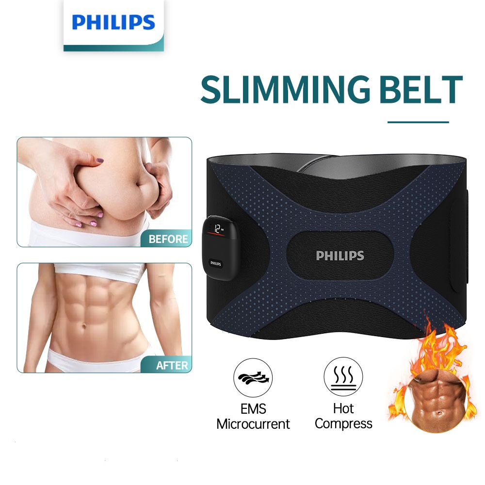 Philips EMS Waist Massager Slimming Belt with Heating Function Slim ...