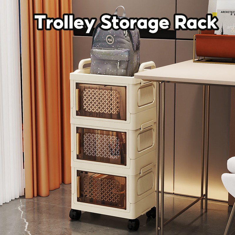SG SELLER NEW ARRIVAL | Trolley Storage Rack Push Cart Cabinet Tray ...